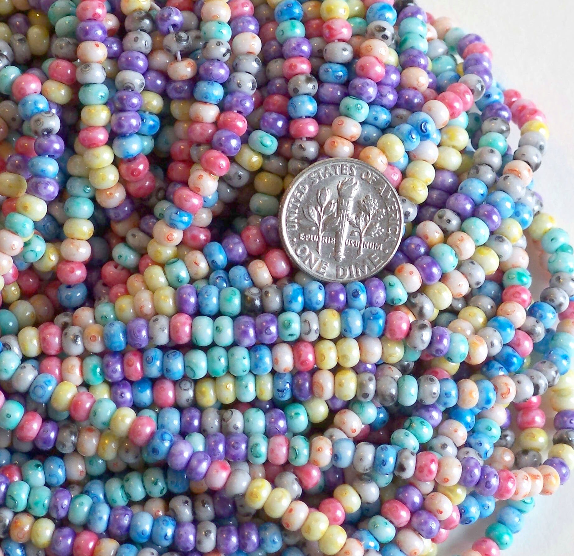Picasso Tie Dye Rainbow Bead Mix 6/0 Czech Seed Beads, Preciosa 4mm ...