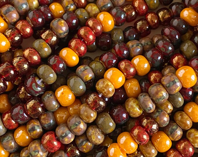 2/0 Honey Berry Mix Aged Picasso Czech Glass Seed Beads, Boho Beads ...