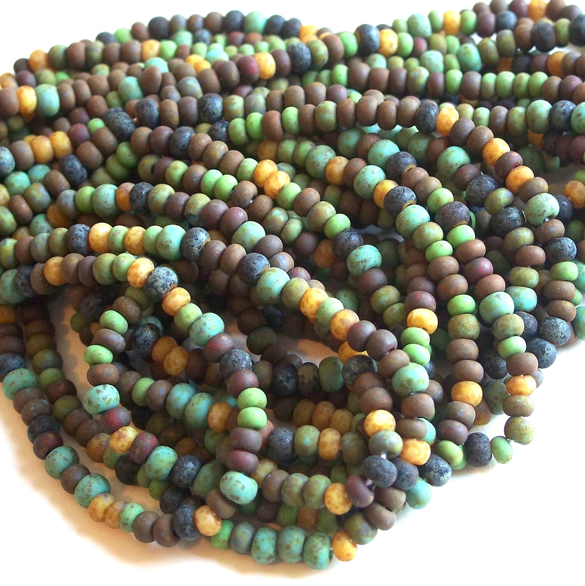 6/0 Aged Picasso Matte Czech Glass Bead Mix, Preciosa 4mm Picasso Seed ...