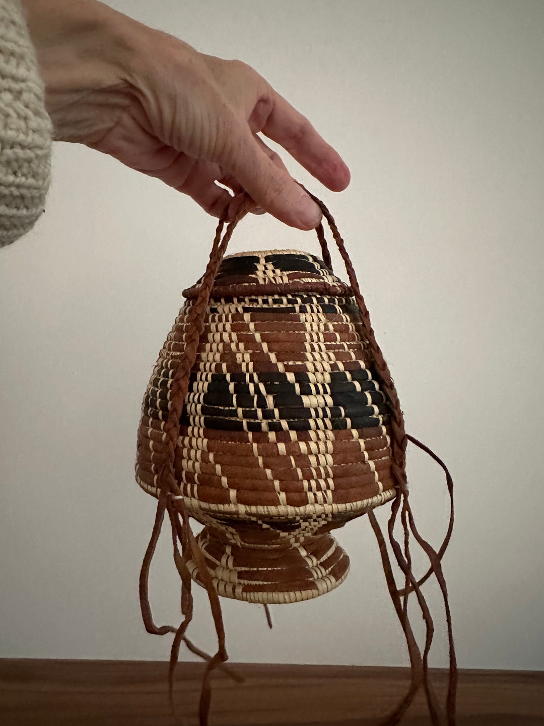 Vintage Omani Lidded Straw Incense Container With Goatskin - Etsy