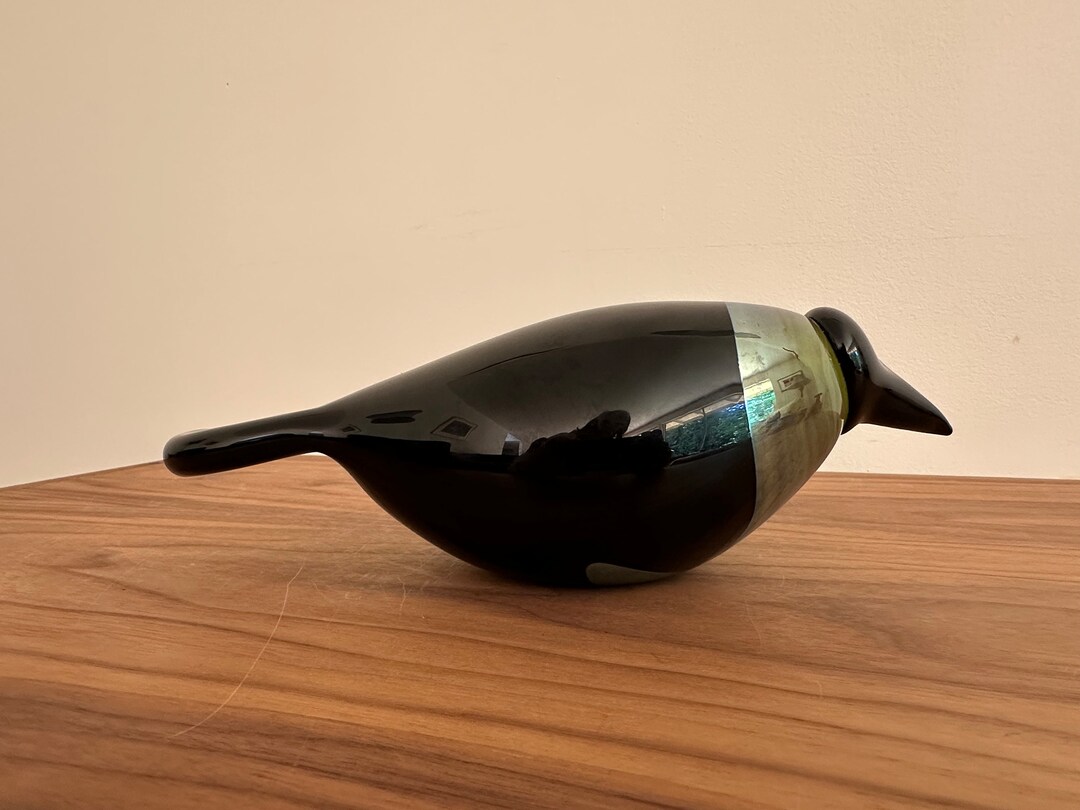 Signed Finnish Art Glass 'crow/varis' Bird Sculpture by Oiva Toikka for ...