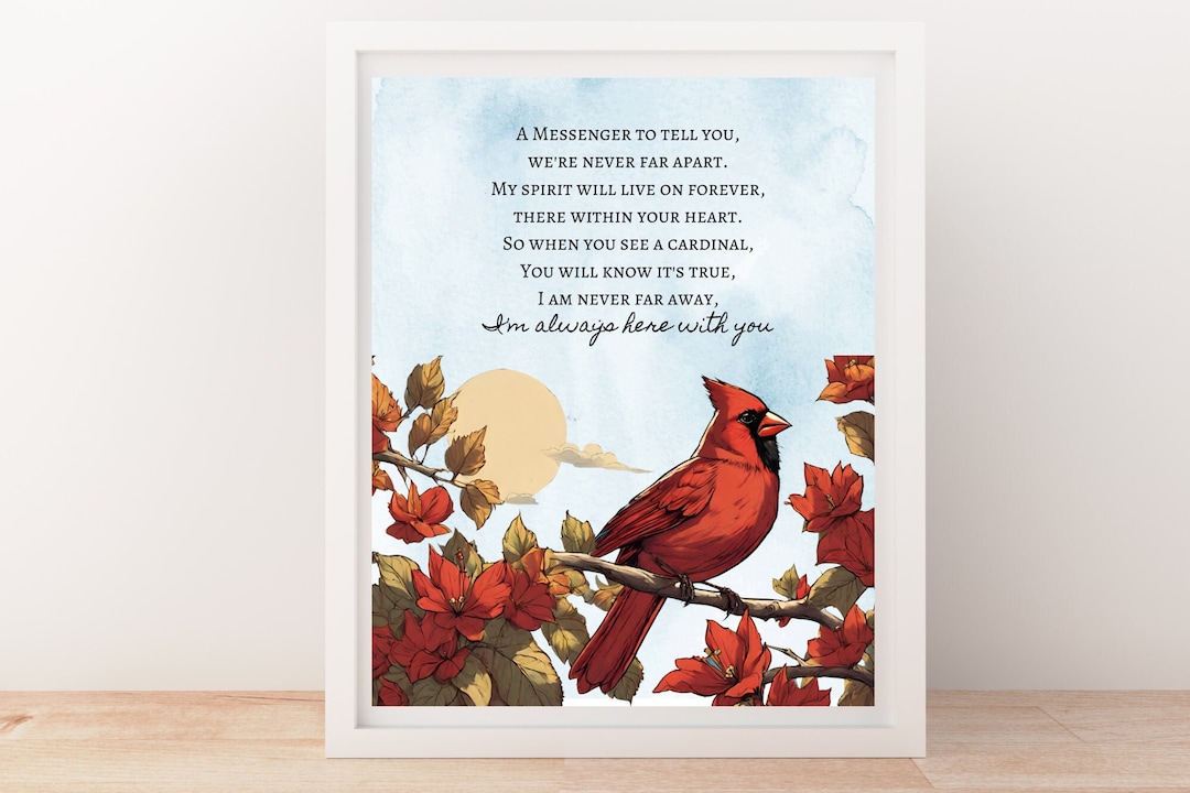 Digital Print, 8X10 Cardinal Quote, I Am Always With You, Cardinal ...