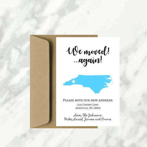 PERSONALIZED POSTCARD SET: We've Moved Again Postcards - Etsy