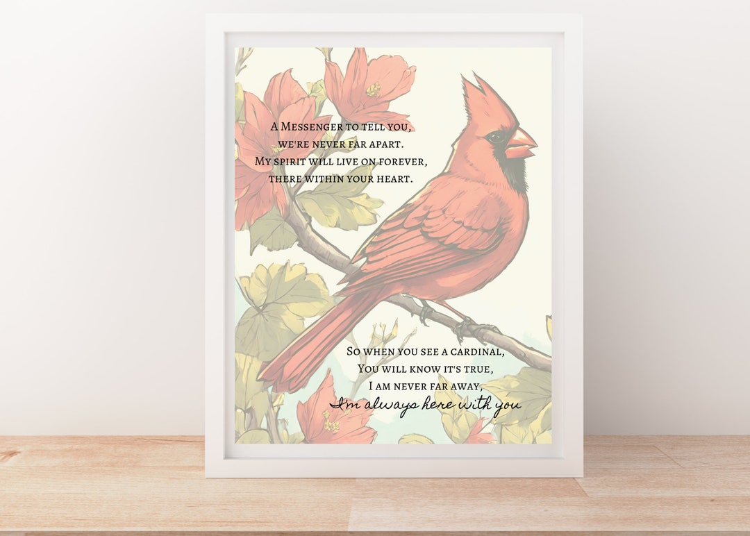 Digital Print, 8X10 Cardinal Quote, I Am Always With You, Cardinal ...