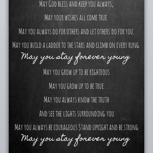 Bob Dylan Forever Young Instant Download-digital Print - Etsy