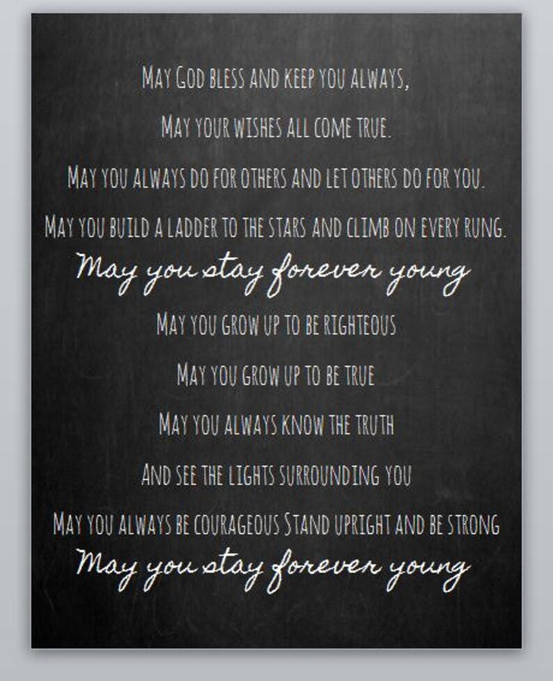 Bob Dylan Forever Young Instant Download-digital Print - Etsy