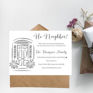 New Neighbor Announcement Cards: Personalized Welcome (PDF) - Etsy