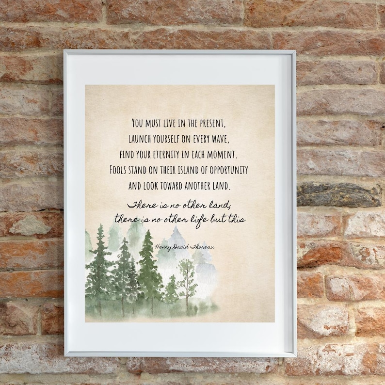 Thoreau Quote Print: Inspirational Literary Wall Art, Nature Poem - Etsy