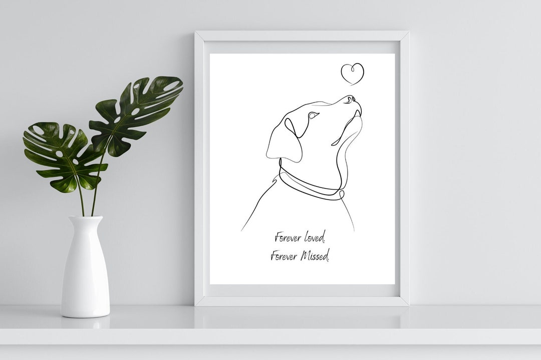 Dog Remembrance Art Print: Forever Loved, Paw Print Sympathy (digital ...