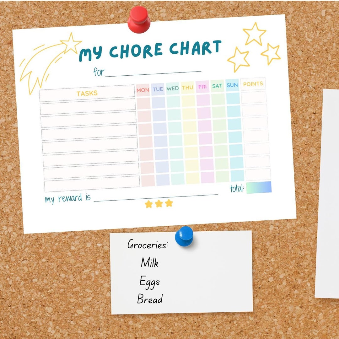 Kids Chore Chart Printable: Daily Task Tracker (PDF) - Etsy