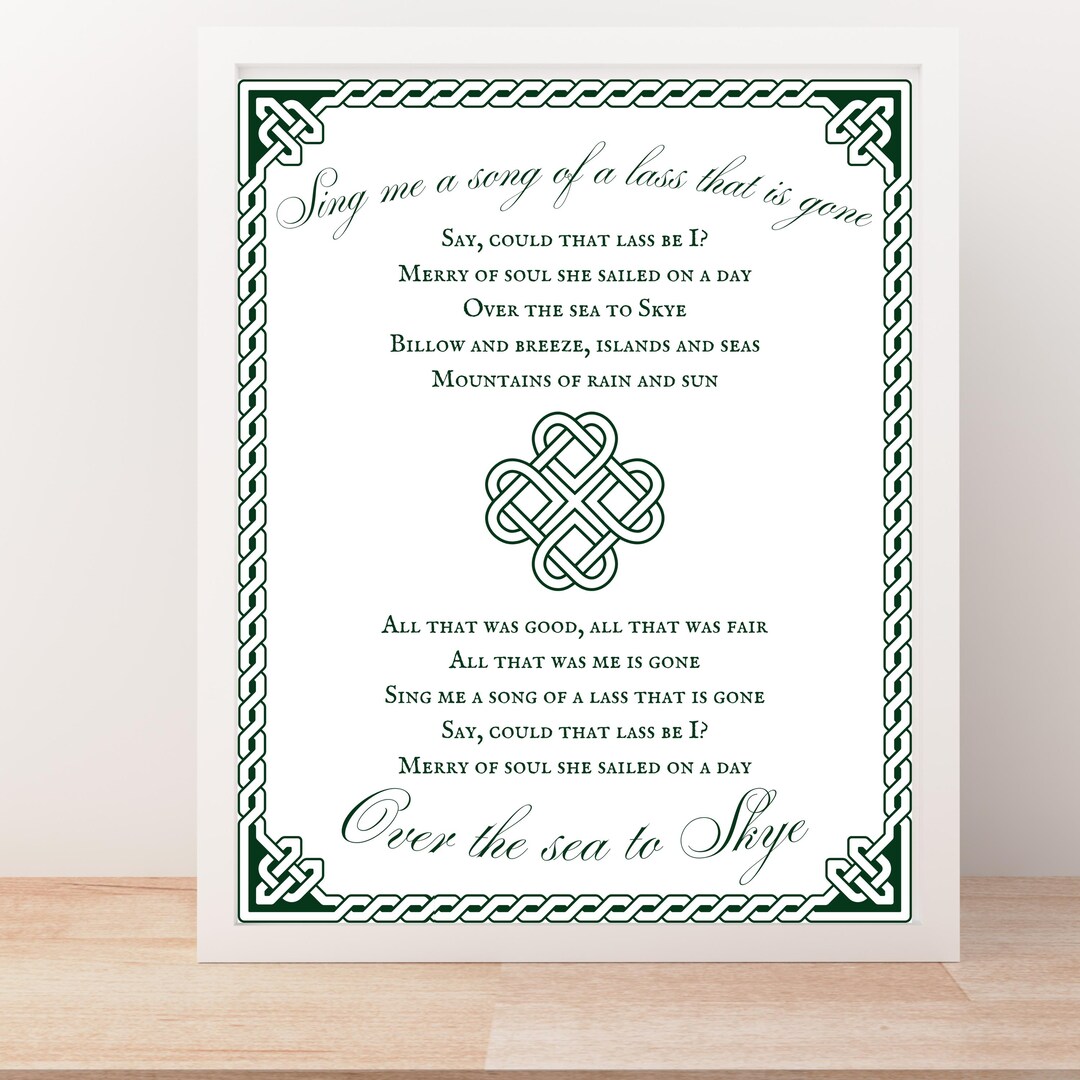 Outlander Theme Song Poster Printable | the Skye Boat Song | Sing Me A ...
