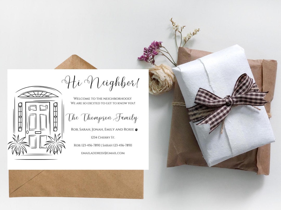 New Neighbor Announcement Cards: Personalized Welcome (PDF) - Etsy