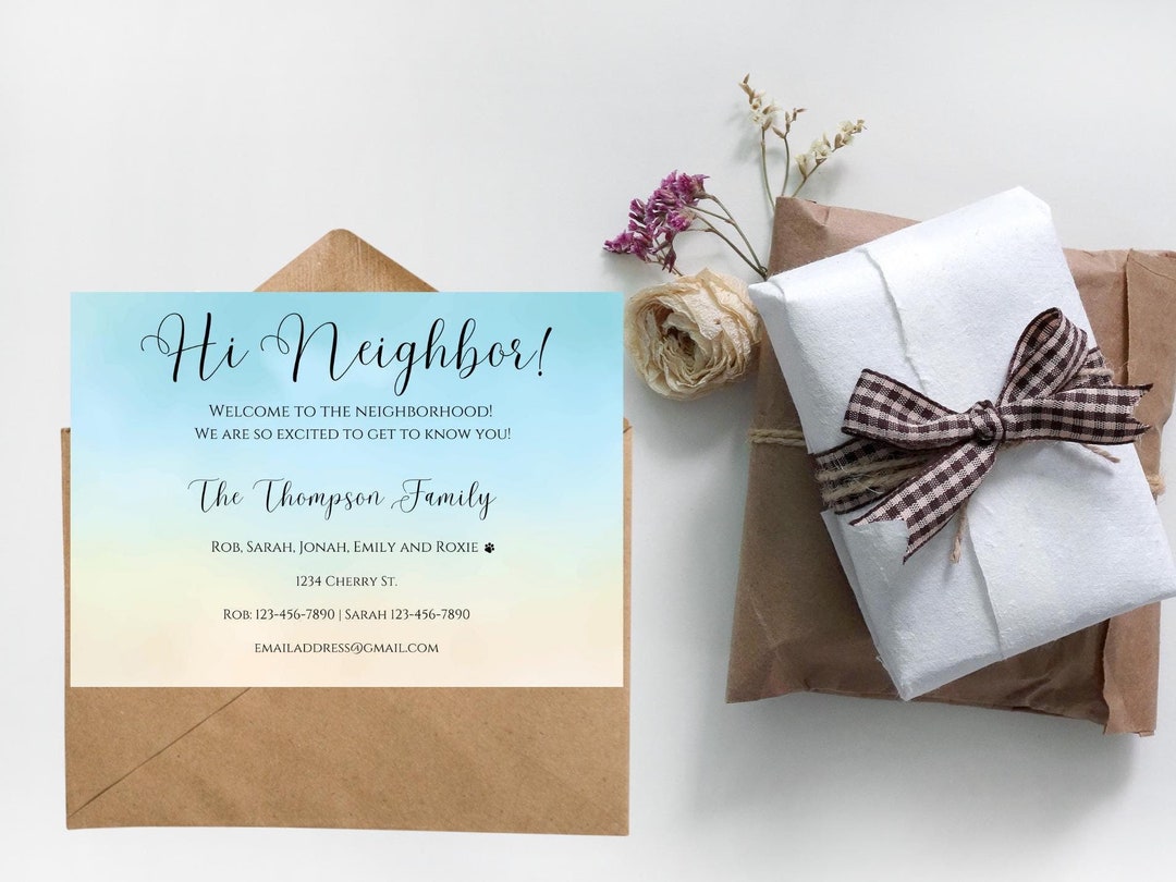 Personalized New Neighbor Announcement Cards (digital Download) - Etsy