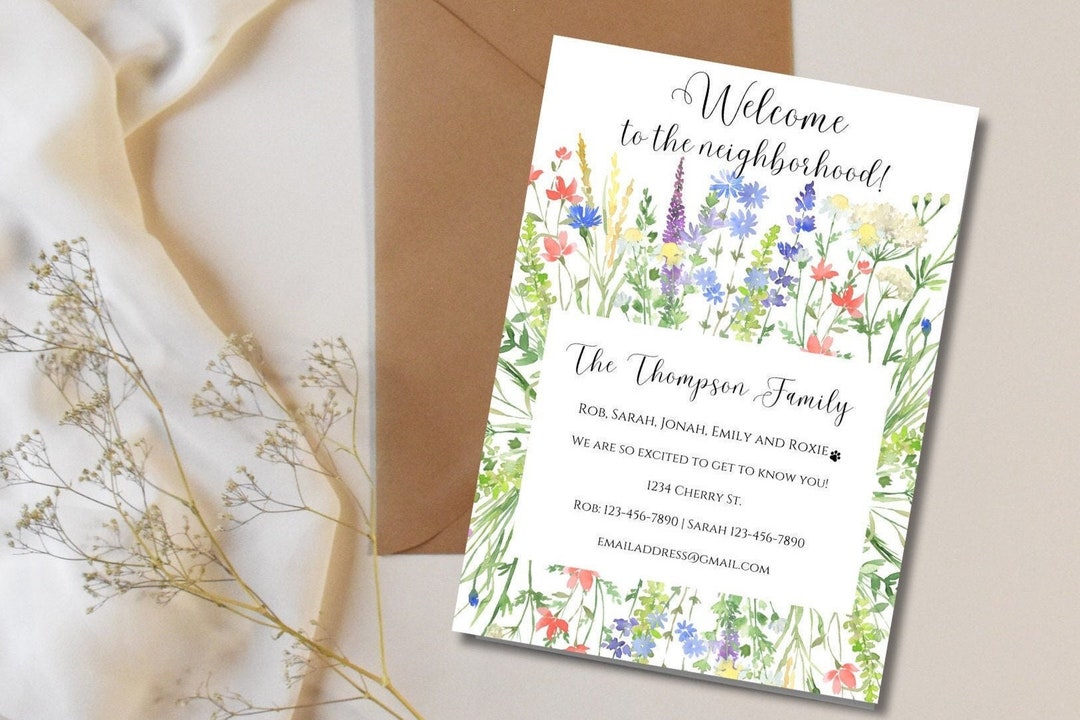 Welcome to the Neighborhood, Hello New Neighbor Introduction Cards, New ...