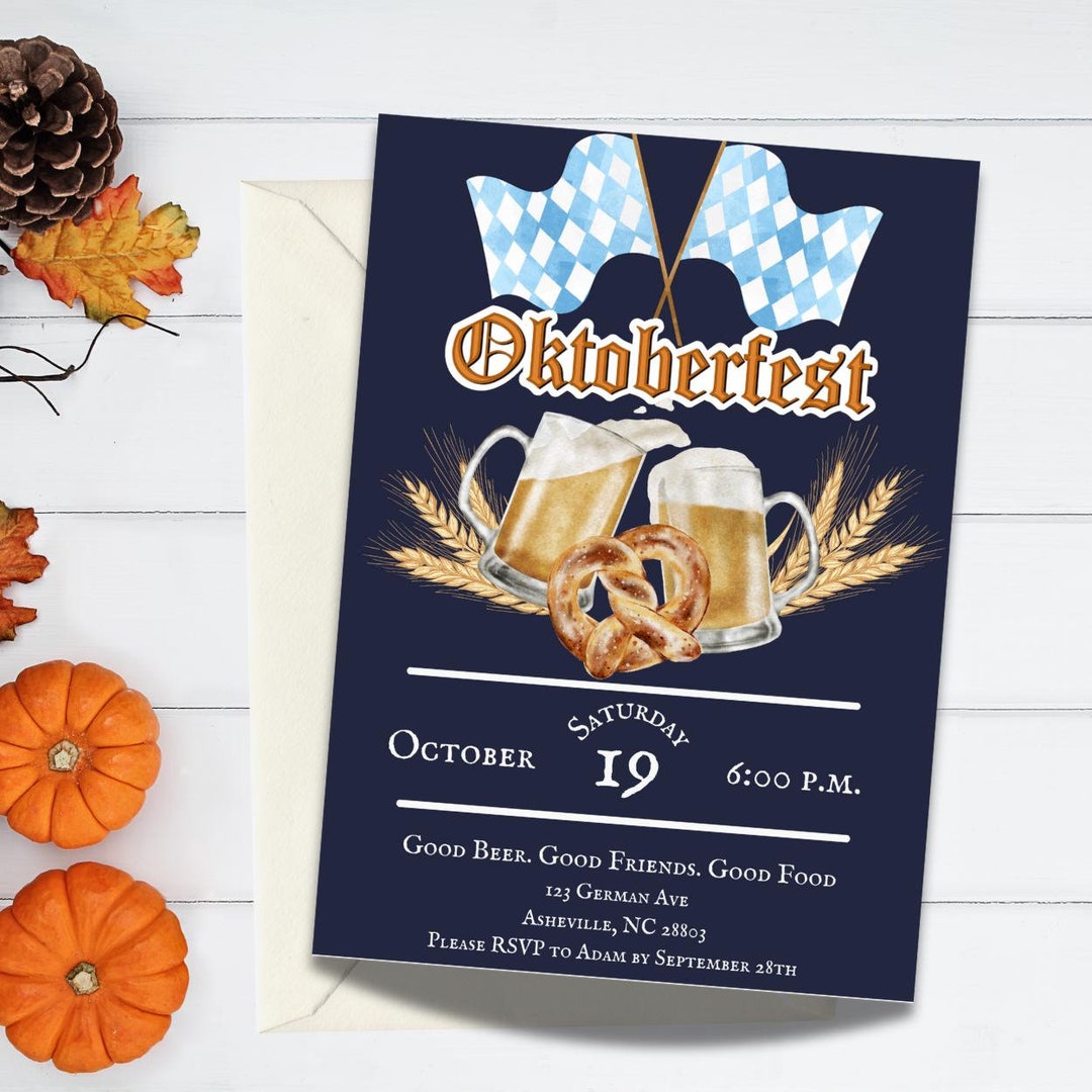 Digital Oktoberfest Invitations, October Fest Invitation, Oktoberfest ...