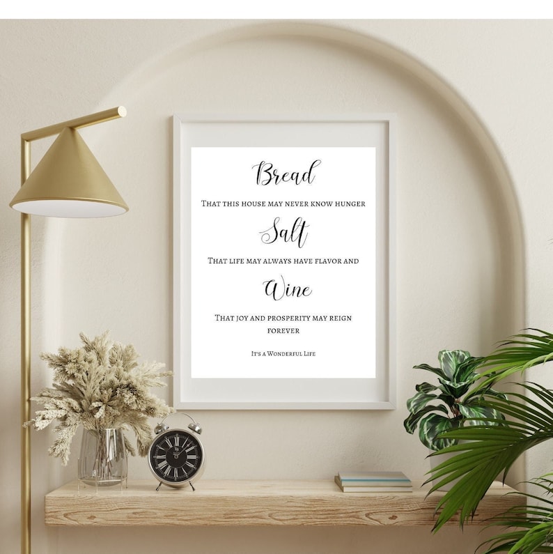 Digital Print It's A Wonderful Life Quote Bread Salt Wine Home Decor ...