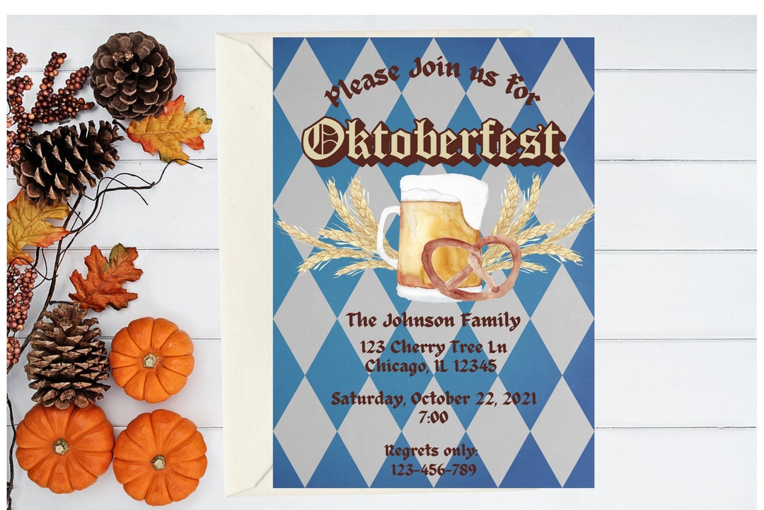 Oktoberfest Party Invitation, Oktoberfest Theme Invitation, Fall Party ...