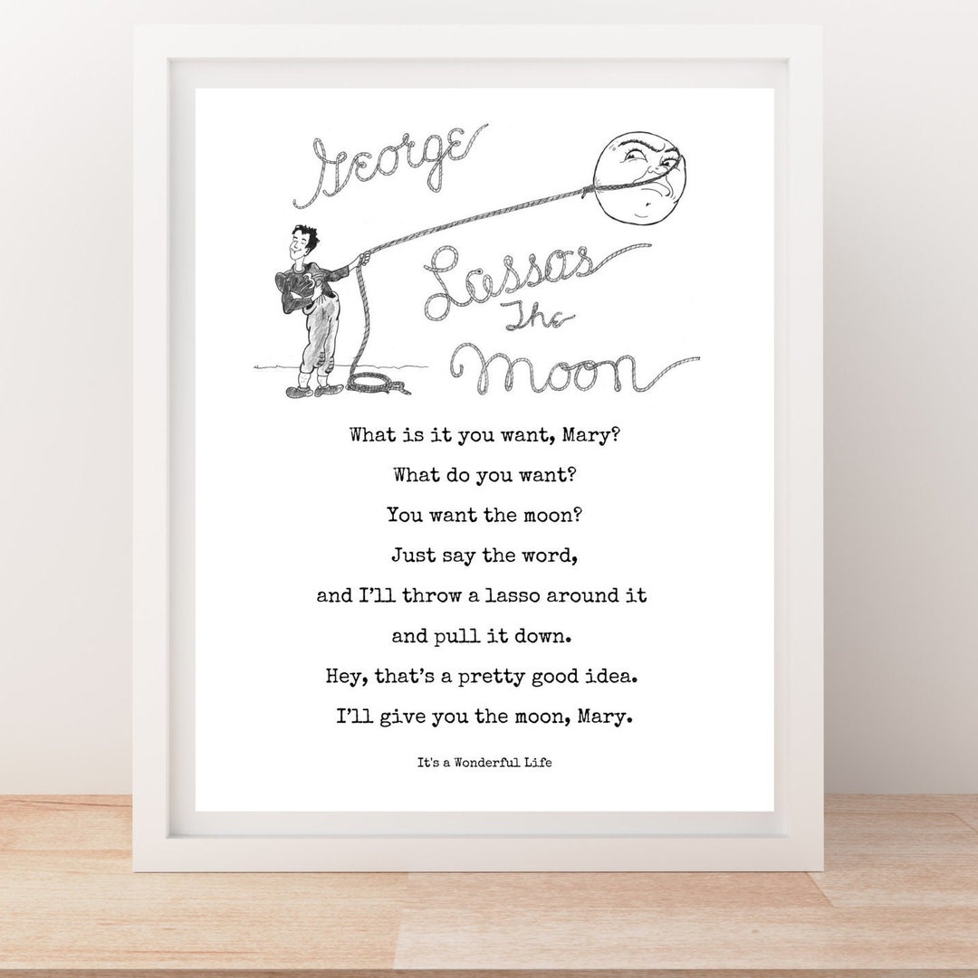 It's A Life Print: George Lasso Moon Quote - Etsy