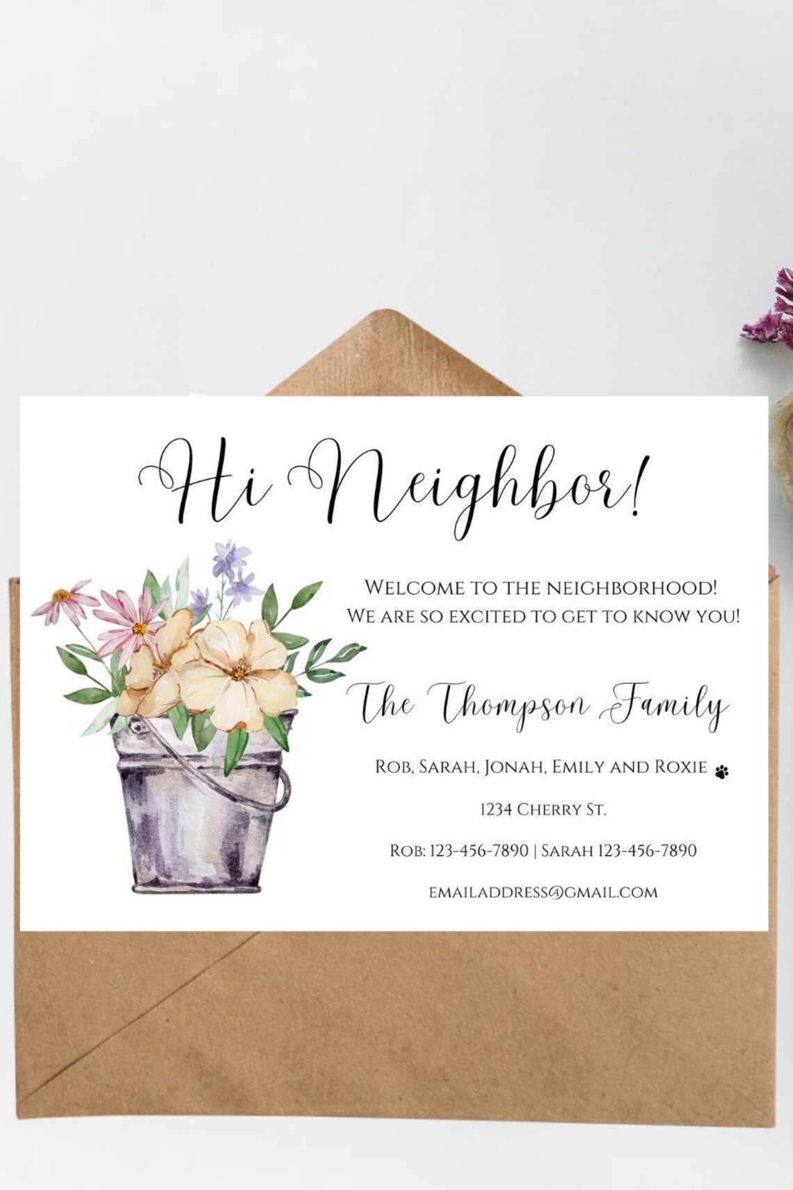New Neighbor Announcement Cards: Personalized Welcome (PDF & JPG) - Etsy