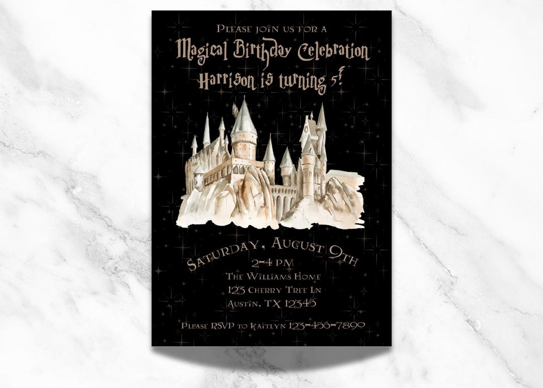 Wizard Invitation, Wizard Birthday Invite, Wizard Party, Magical Spell ...