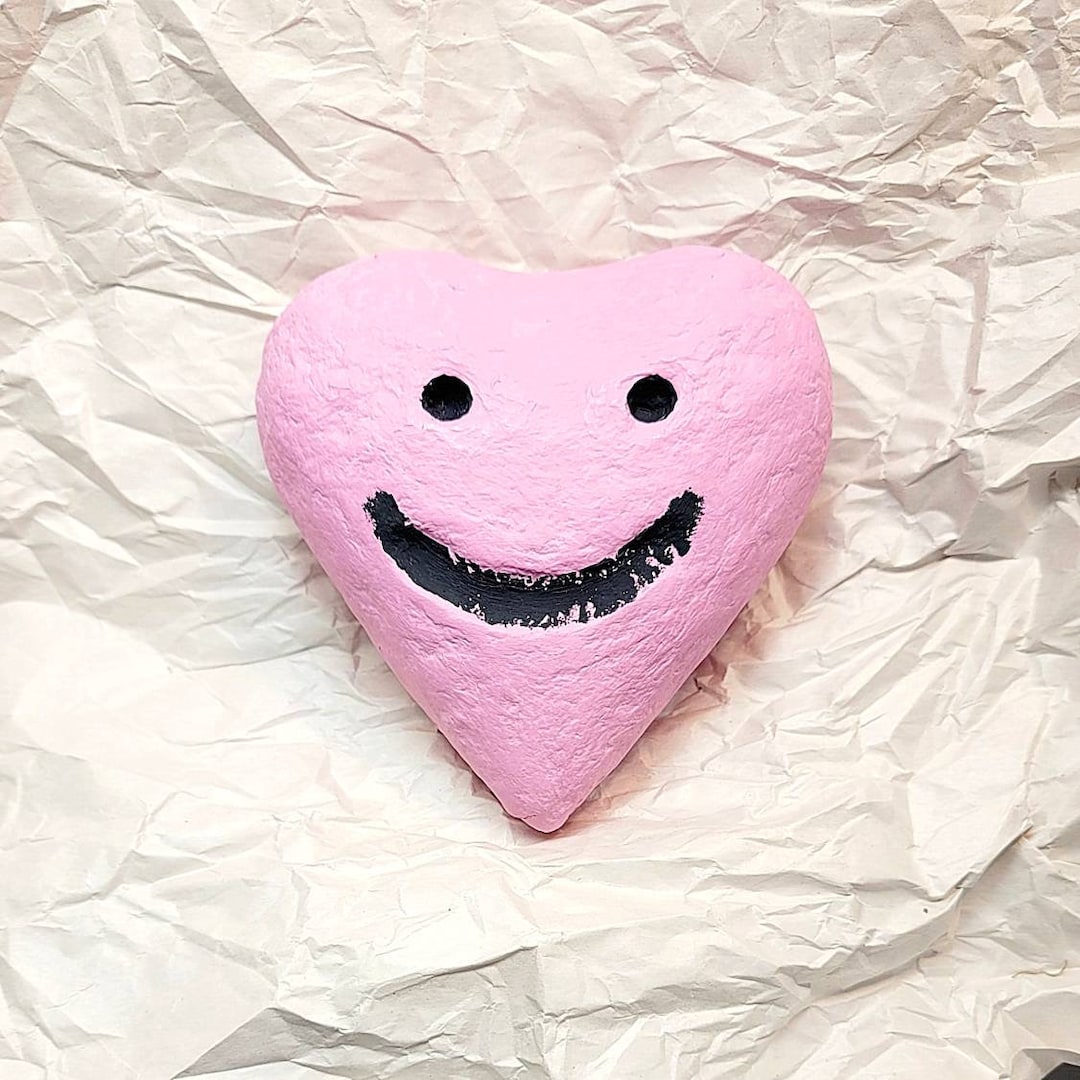 Pink Paper Mache Heart Paperweight - Etsy