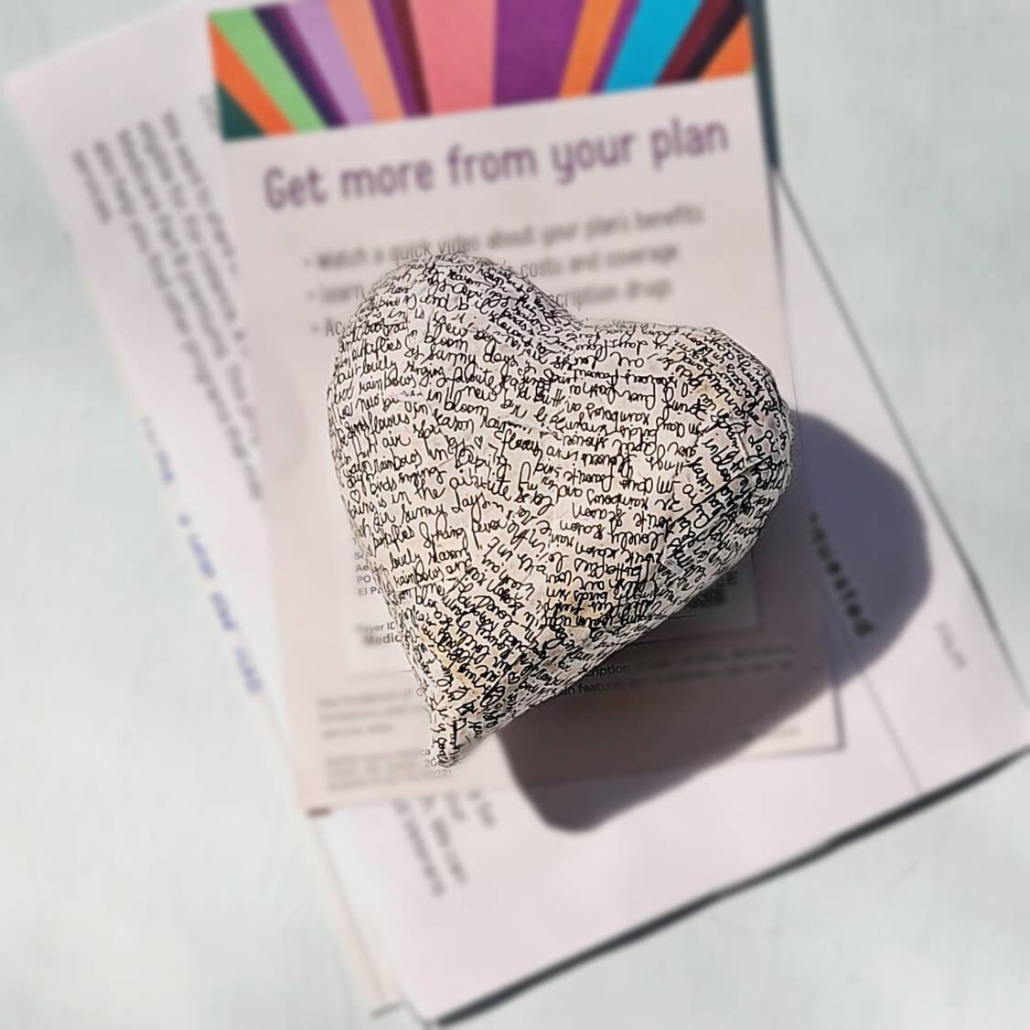 Scribble Scrap Paper Mache Heart Paperweight - Etsy