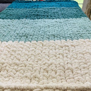 Chunky Crochet/knit- Multi Color Pattern- Throw Blanket - Etsy