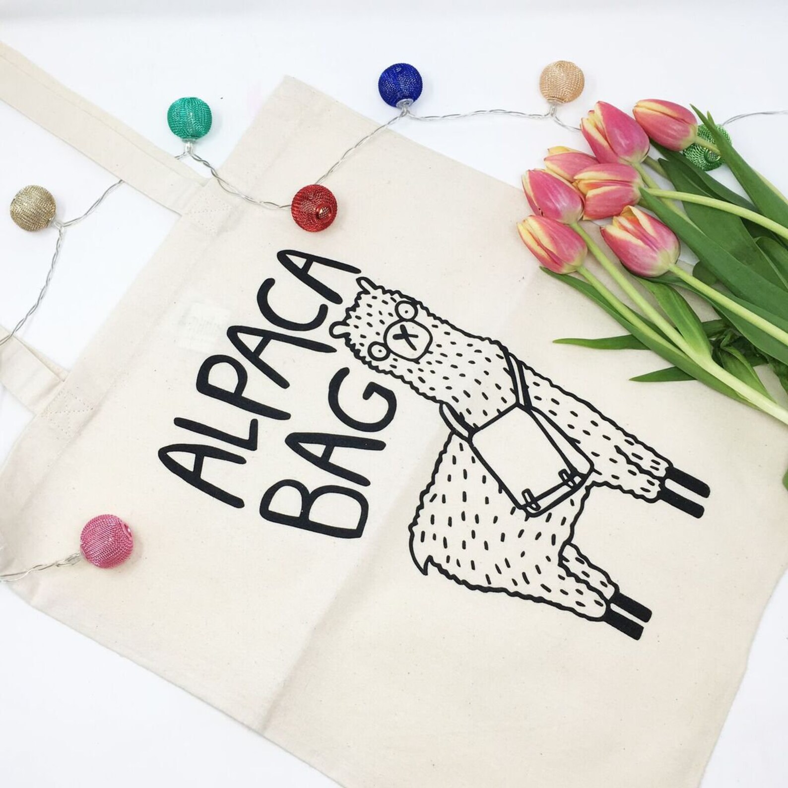 Alpaca Bag Illustrated Screen Printed Tote Bag Made in the | Etsy