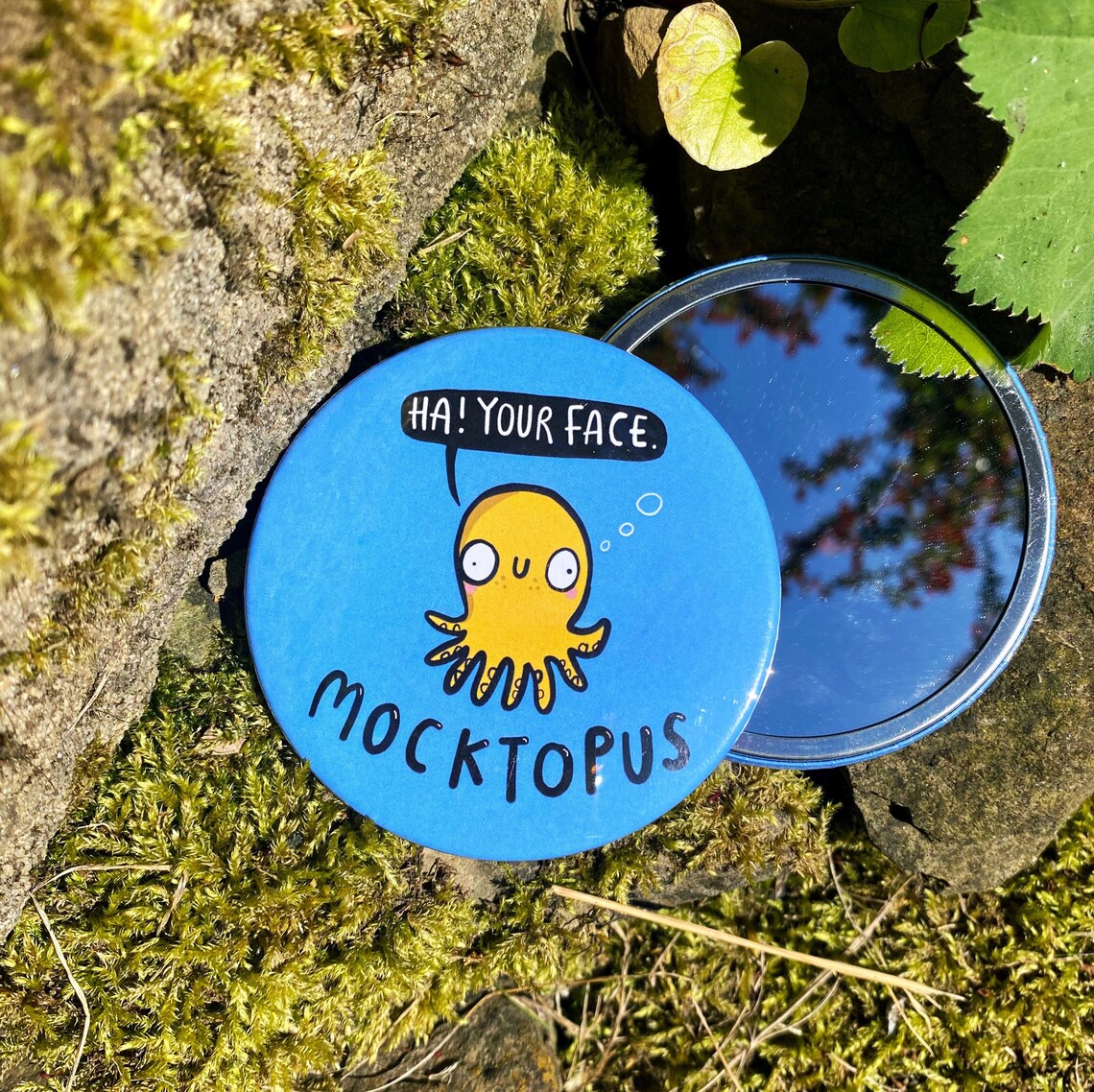 Octopus Pocket Mirror 76mm Mocktopus Ha Your Face - Etsy UK