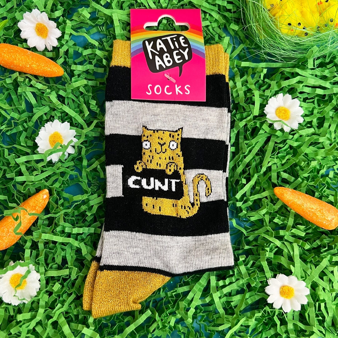 Cunt Sparkly Sweary Socks Sweary Cat Socks Katie Abey - Etsy UK