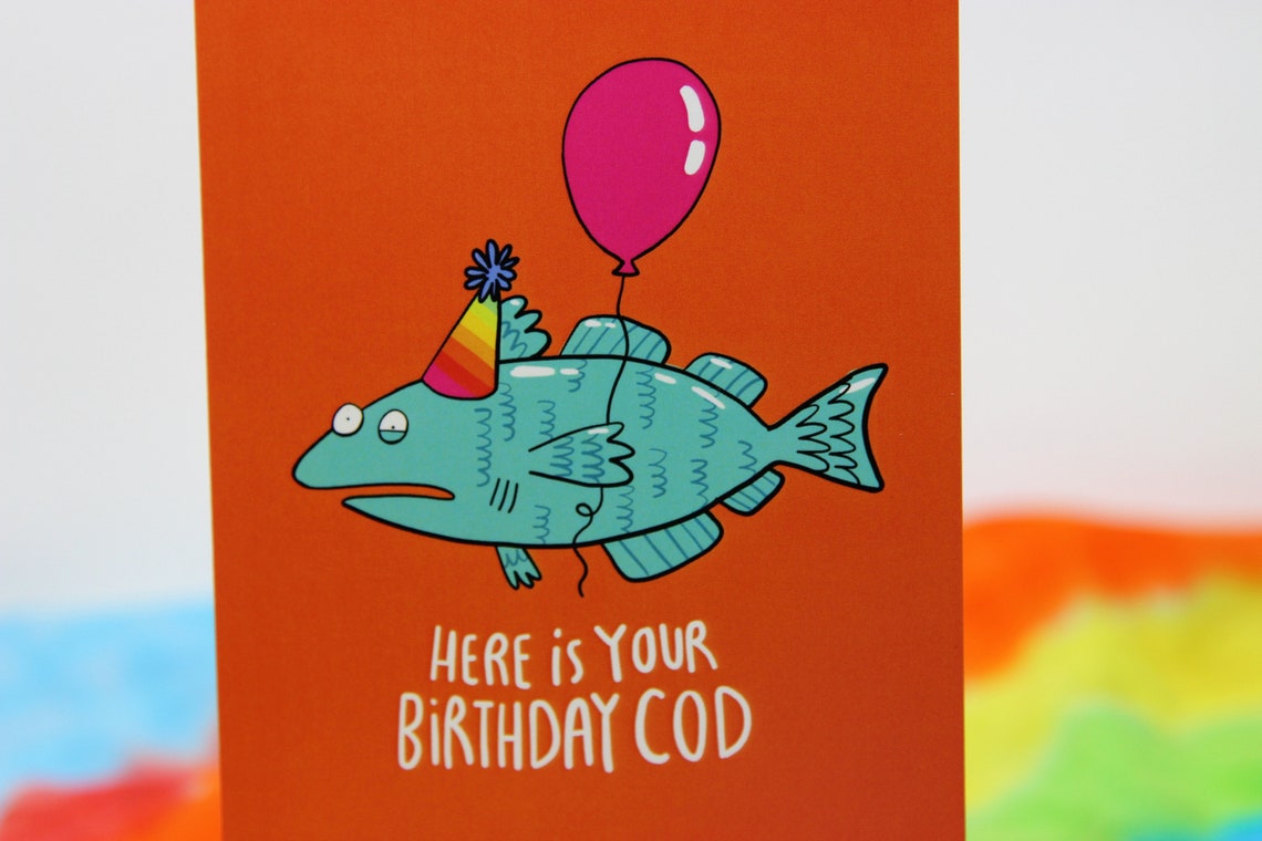 The Birthday Cod A6 Greeting Card Greeting Card Animal - Etsy