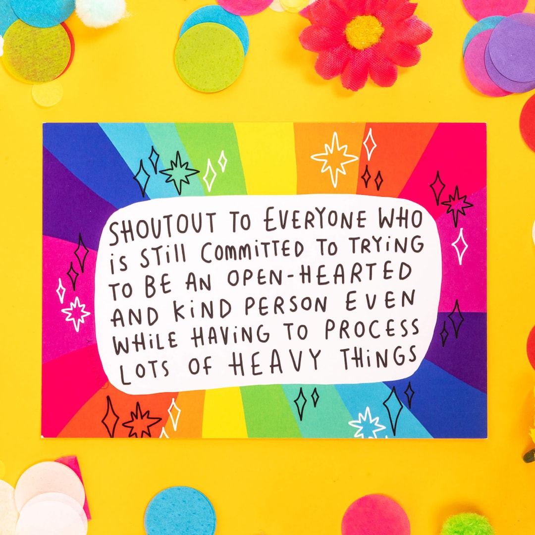 Shoutout to Everyone Kind - Rainbow - Motivational Postcard - Katie ...