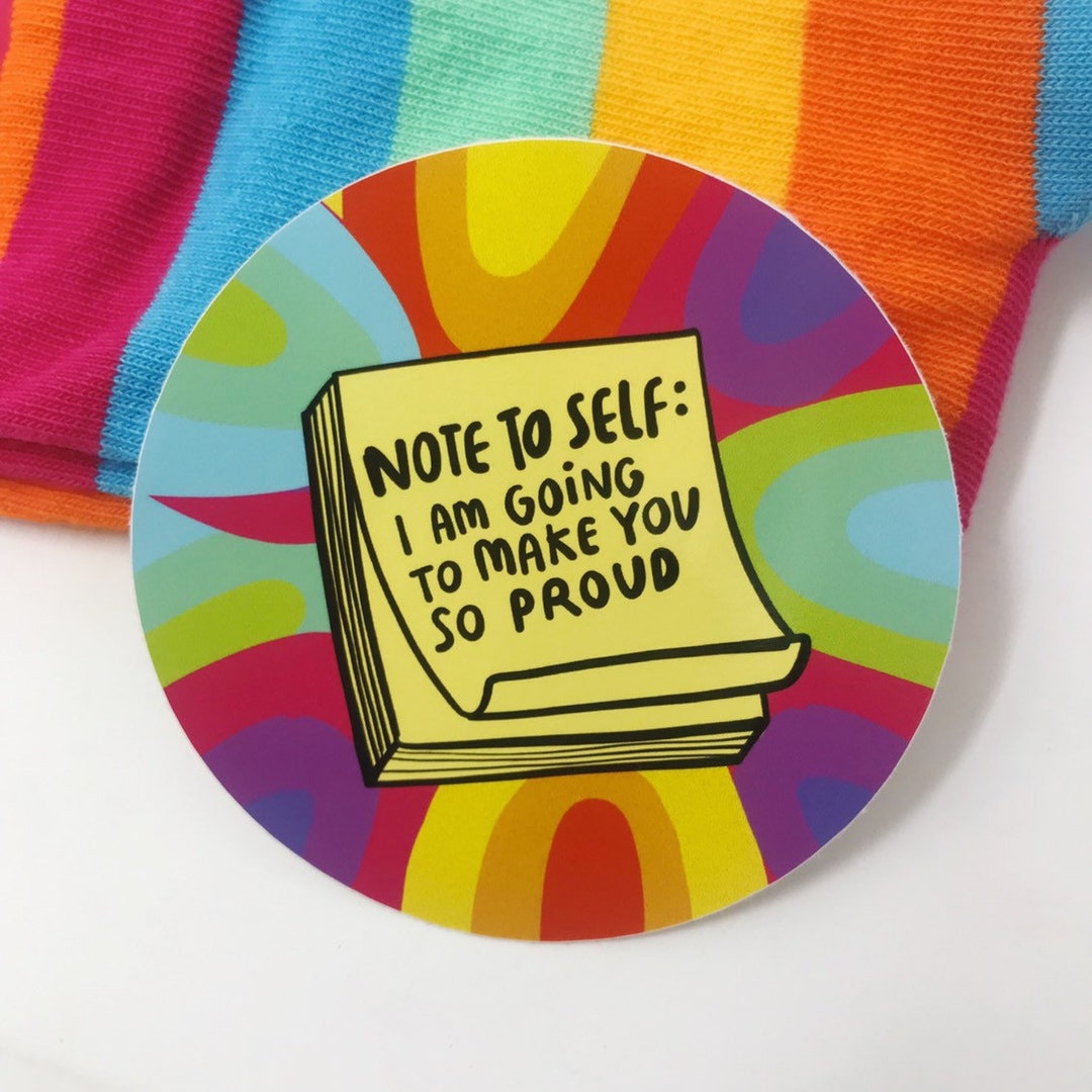 Note to Self Sticker - Katie Abey - Motivational - Positivity - Etsy