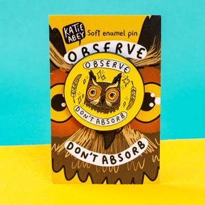 Observe Don't Absorb Enamel Pin Badge Self Care Pin Yellow Self Love ...