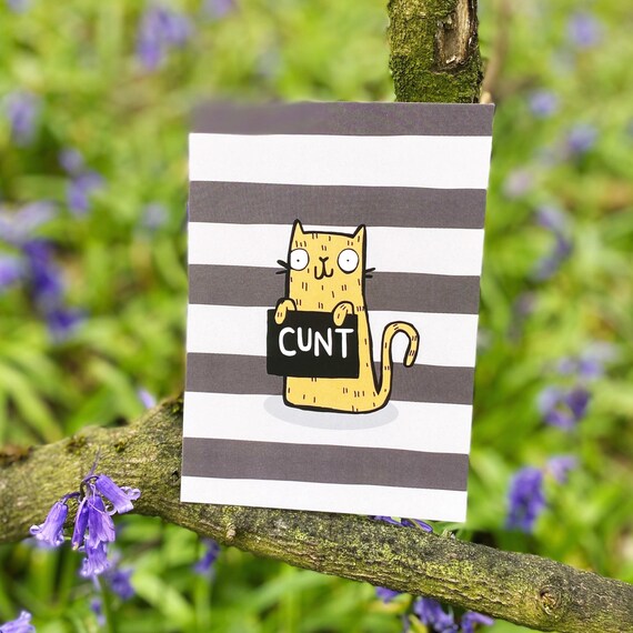 Cunt Sweary Cat A6 Postcard Offensive Funny Postcard - Etsy