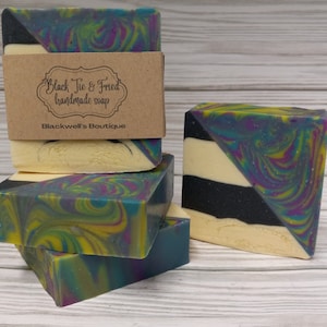 Black Tie & Fried Cold Process Soap, Black Linen Amber and Nag Champa ...