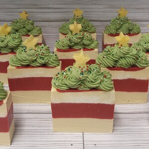 Christmas Tree Handmade Soap, Holiday Stripe, Cold Process Soap, Vegan ...