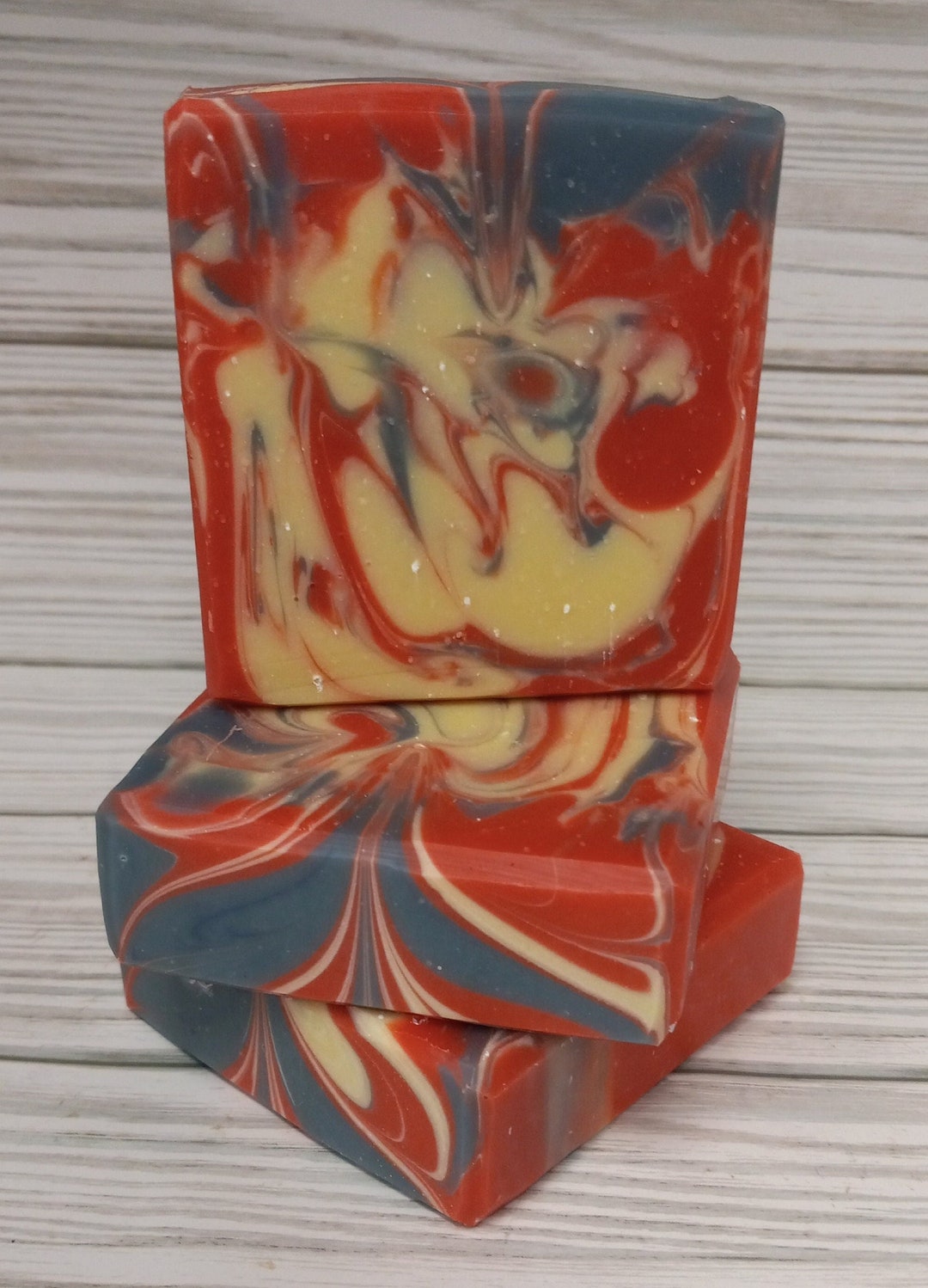 Red White & Blue Handmade Cold Process Soap Black Raspberry Vanilla 4th ...