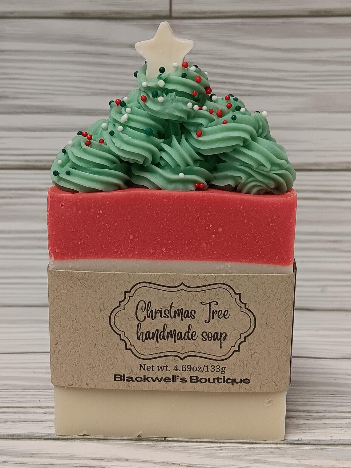 Christmas Tree Handmade Cold Process Soap Winter Holiday Stripe Vegan ...