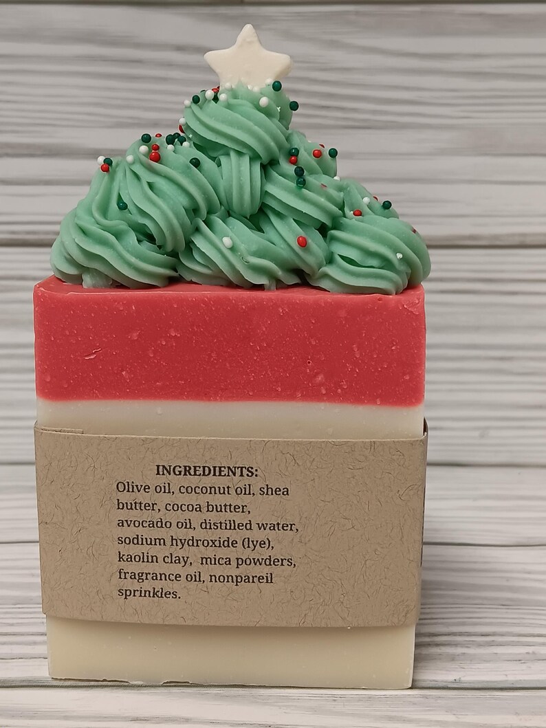 Christmas Tree Handmade Cold Process Soap Winter Holiday Stripe Vegan ...