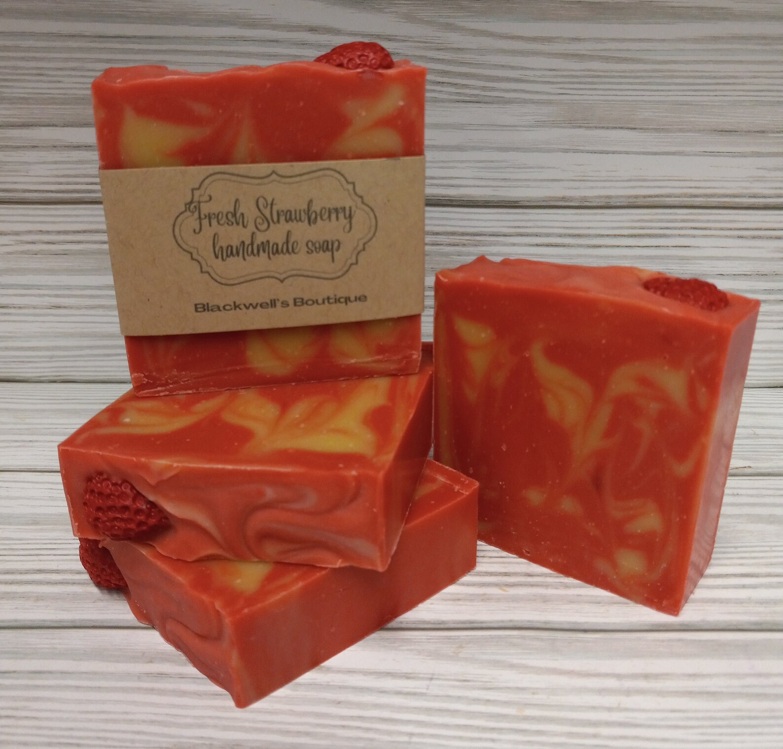 Fresh Strawberry, Handmade Cold Process Soap, Vegan Soap, Palm-free ...