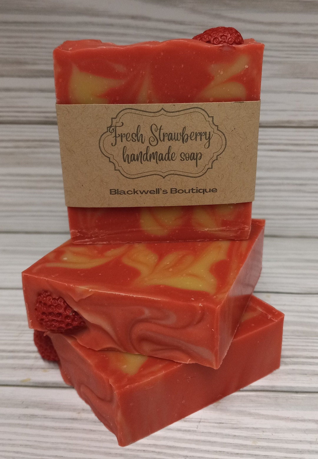 Fresh Strawberry, Handmade Cold Process Soap, Vegan Soap, Palm-free ...