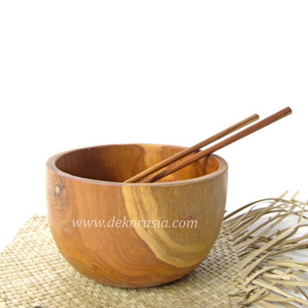 Teak Wood Round Bowl Dish Serving Size Dia 6.7 Inches Free Shipping - Etsy