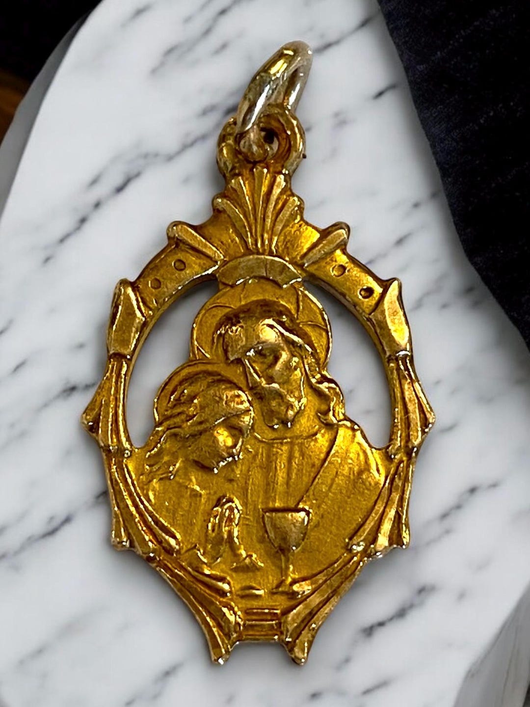 Vintage 1960’s SOLID 10k Gold 3D First Holy Communion Religious Charm ...