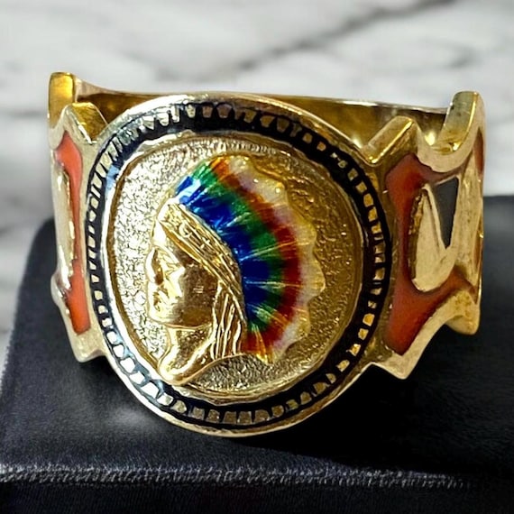 AMAZING RARE Vintage 14K Gold Native American Indian … - Gem