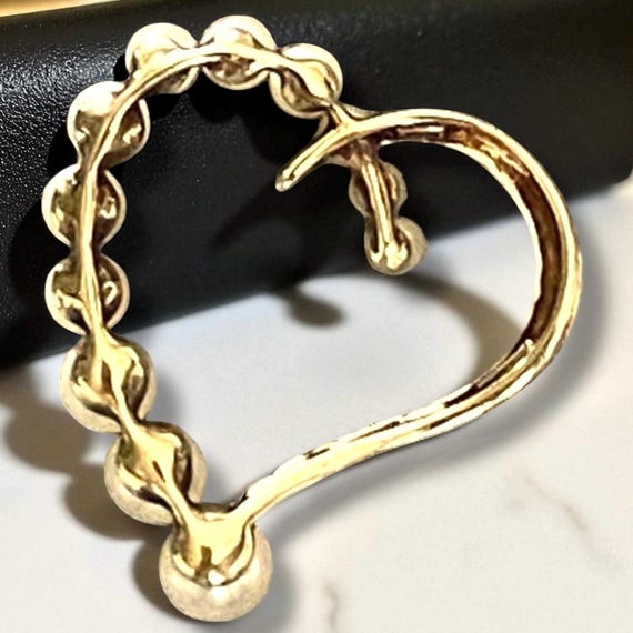 GORGEOUS Estate 10k Gold Open Heart Graduated Pearl P… - Gem