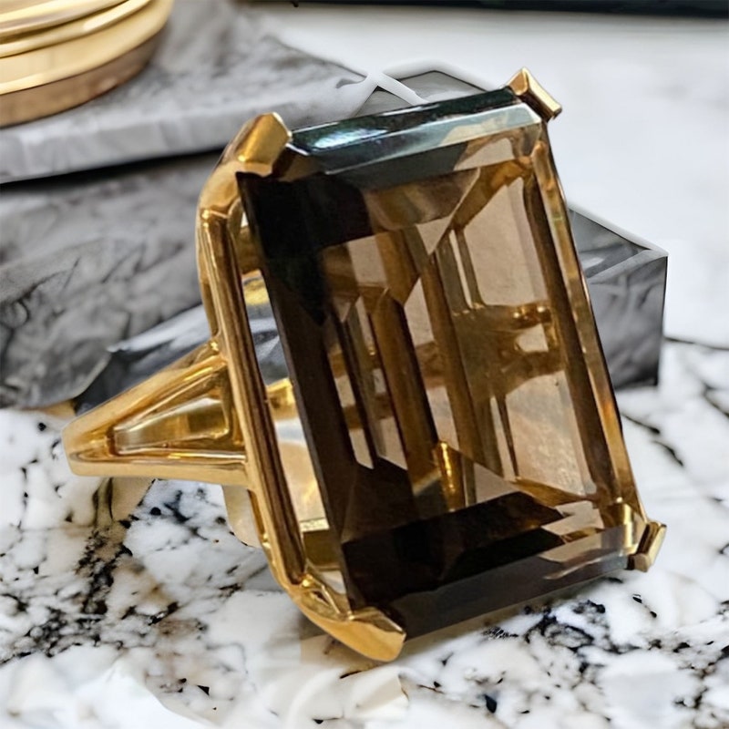 Smokey Topaz Ring - Etsy