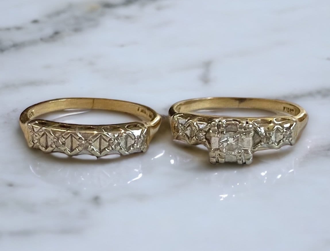 Estate Vintage 1930's 14K Gold .36 CTW DIAMOND Engagement Estate Vintage 1930's 14K Gold .36 CTW DIAMOND Engagement