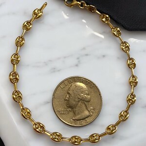 ITALIAN 14K Yellow Gold 4.5mm Puffed Mariner Anchor Gucci Link 7.5 ...