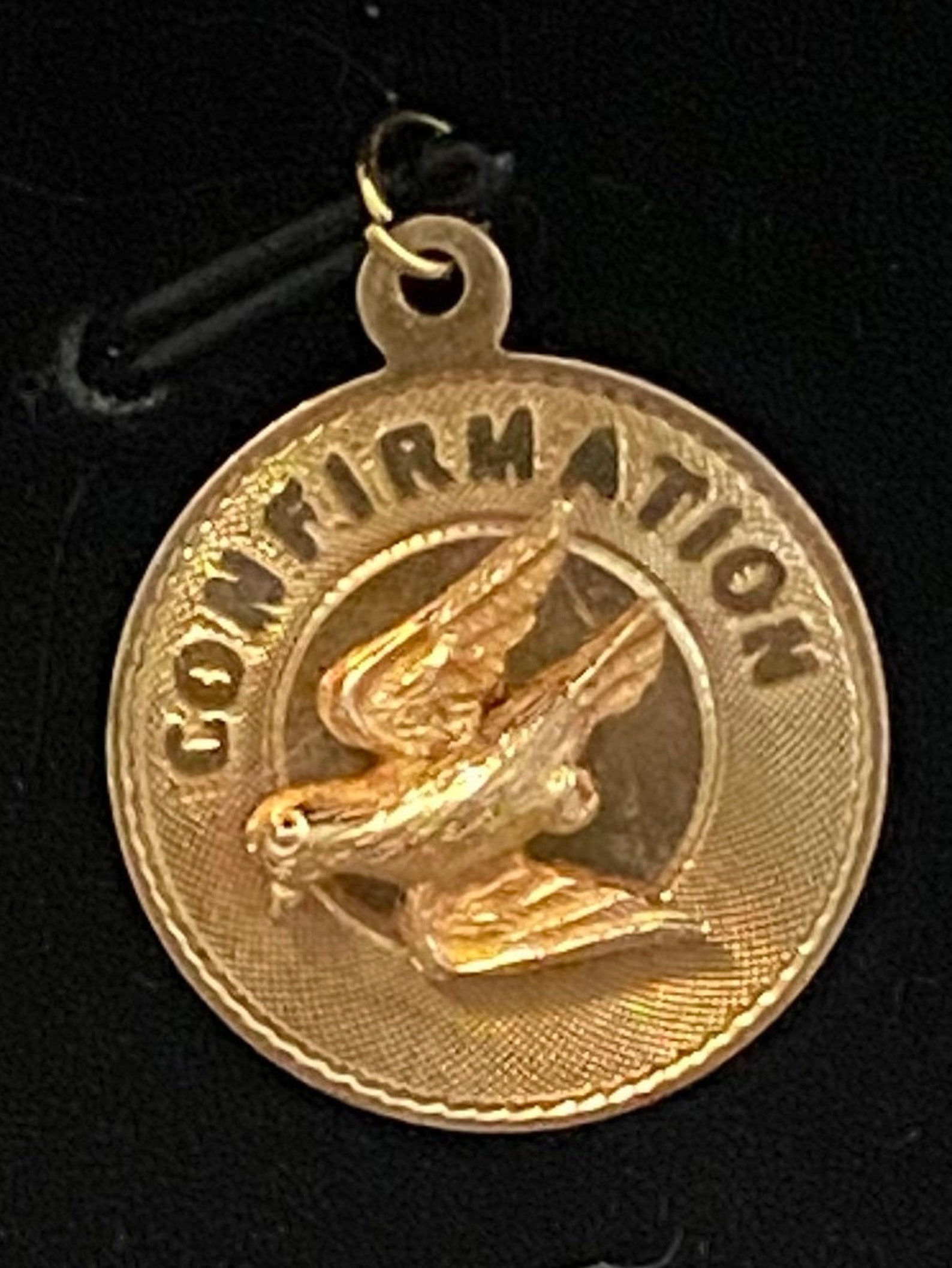 VINTAGE 14K Yellow Gold 3D CONFIRMATION Medal Religious Pendant - Etsy
